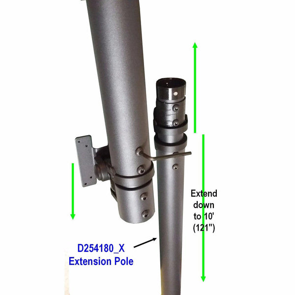D254180_X TV Ceiling Extension Pole for an Extra 44" to 80" Extension ...