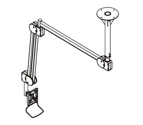 DC982CA Extra Long Rotating Ceiling Monitor Arm Adjustable 74 inch ...