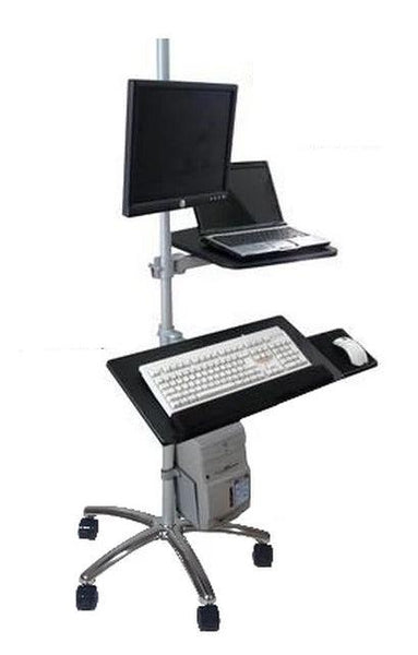 DVC04-F Rolling Pole Computer Workstation - Sit to Stand - Height Adju ...