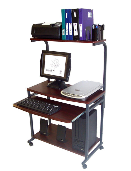 Compact Computer Desk for small spaces, Printer Shelf, Keyboard Tray ...