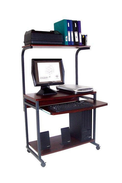 Compact Computer Desk for small spaces, Printer Shelf, Keyboard Tray ...